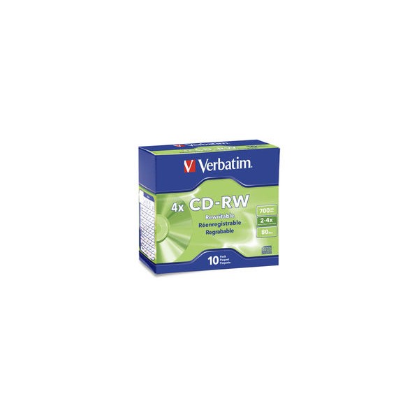 10pk Cdrw 1x-4x Slimline Jc Retail Price 10-Pack CD-RW Rewritable Discs ...