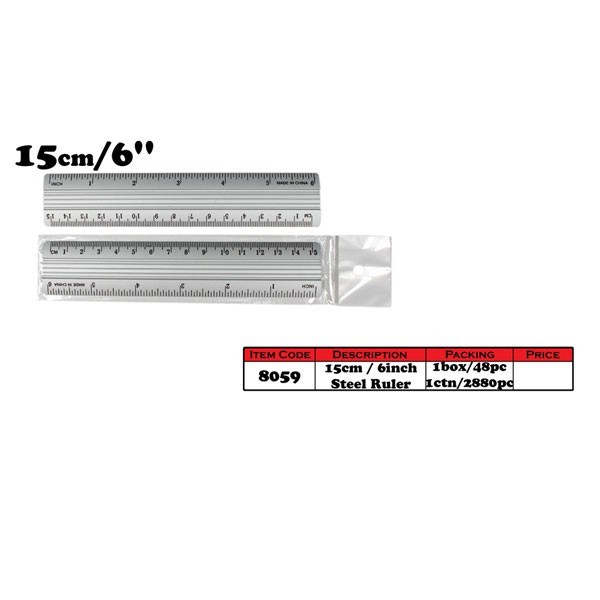 Steel Ruler 15cm - Spirit Media & Paper Marketing Sdn Bhd